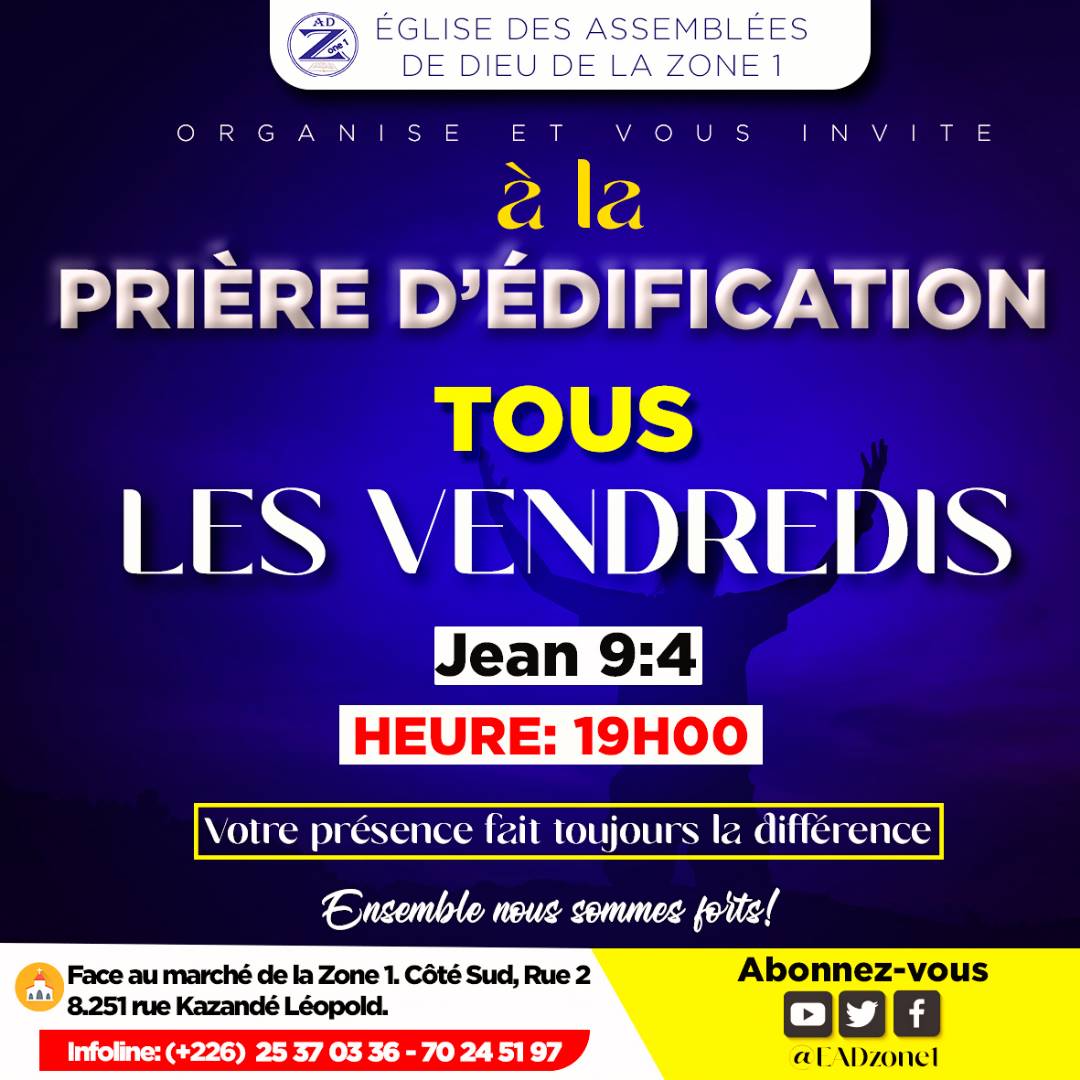 Prière De Vendredi Eglise Des Assemblées De Dieu De La Zone 1